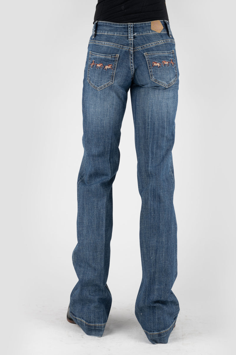 WOMENS 3 HORSES EMBROIDERY ON BACK POCKET JEANS – Tin Haul